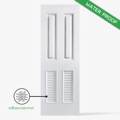 ประตูห้องน้ำ uPVC รุ่น UVC4 บานเกล็ด (ไม่เจาะลูกบิด) - อีโค่-ดอร์ (Eco ...